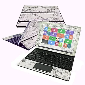 MightySkins Skin Compatible with Samsung Galaxy Book 10.6" - White Marble | Protective, Durable, and Unique Vinyl Decal wrap Cover | Easy to Apply, Remove, and Change Styles | Made in The USA