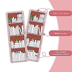 50 Pieces Book Tracker Bookmark Bookshelf Design Bookmark Double-Sided Reading Page Markers for Christmas Party Reader Writer Kids Student Book Lover Supplies