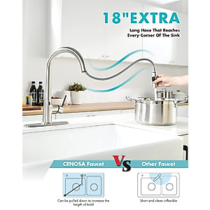 Touchless Kitchen Faucet with AC Adapter, Smart Motion Sensor Hands Free Single Handle Kitchen Sink Faucet with Pull Down Sprayer, Brushed Nickel