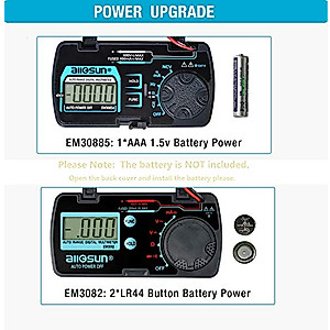 ALLOSUN Digital Multimeter Pocket Size DC AC Voltage Current Tester NCV Ohm Capacitance Frequency Diode and Continuity Test Auto Range (EM3085A (Upgraded))