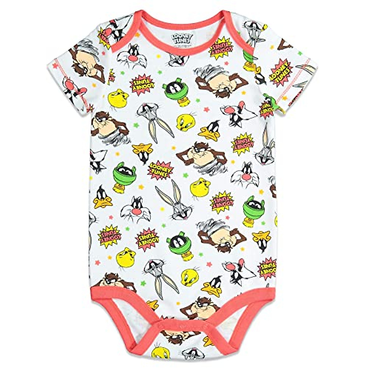 WARNER BROS LOONEY TUNES Buggs Bunny Marvin the Martian Daffy Duck Newborn Baby Boys 5 Pack Bodysuits Multi 3-6 Months