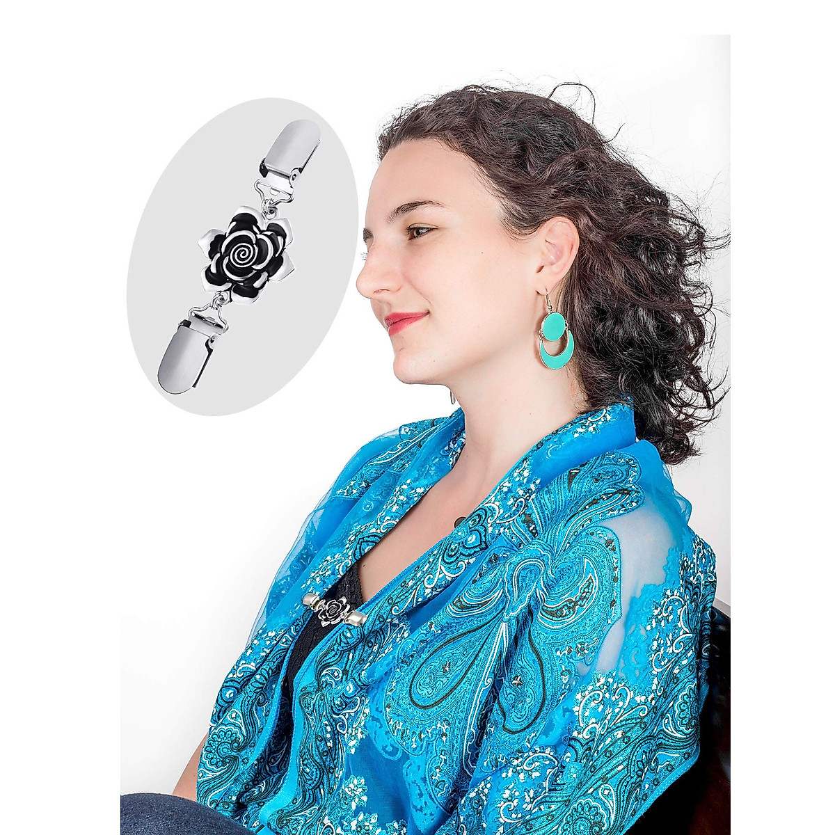 Hicarer 6 Pieces Vintage Shirt Dress Cardigan Clip, Waist Clip for Women, Sweater Shawl Brooch Jacket Clip for Clothing (Vintage Style)