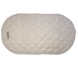 Baby Changing Basket with Pad - CPSC Safety Compliant - 100% Quilted Linen Cover Included - Nursery Changing Table Baskets - Baby Moses Basket Inspired - Diaper Changing Pad Set - 32”x16“x4“ (Linen)