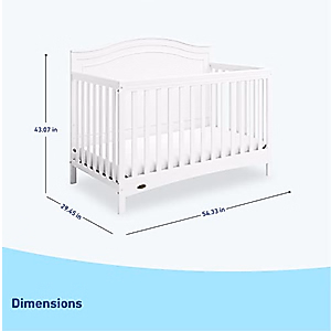 Graco Paris 4-in-1 Convertible Crib - Fits Standard Mattress, Elegant Detailed Headboard, Converts to Full-Size Toddler Daybed, Non-Toxic Finish, Expert Tested for Safer Sleep, White