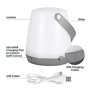 Pwysara LED Portable Lantern with USB Rechargeable Batteries, RGB Colour Changing with Dimmable Function, Suitable for Indoor and Outdoor Use