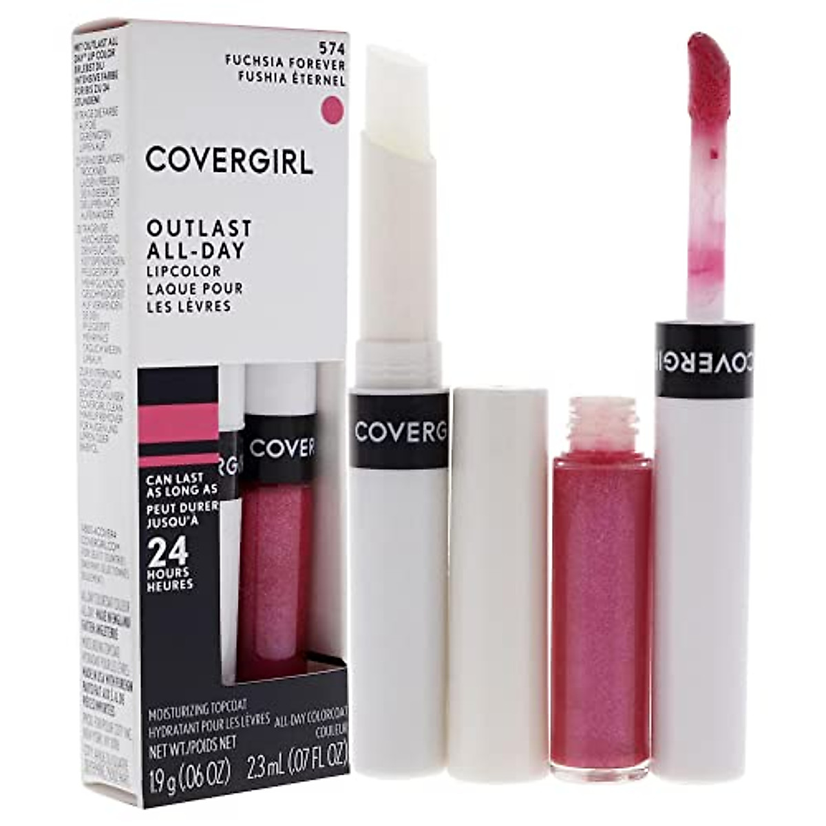 COVERGIRL Outlast All-Day Lip Color With Topcoat, Fuchsia Forever