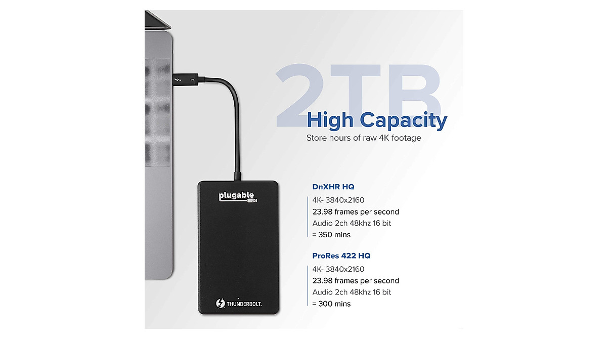 Plugable 1TB Thunderbolt 3 SSD - Fast & Portable Storage