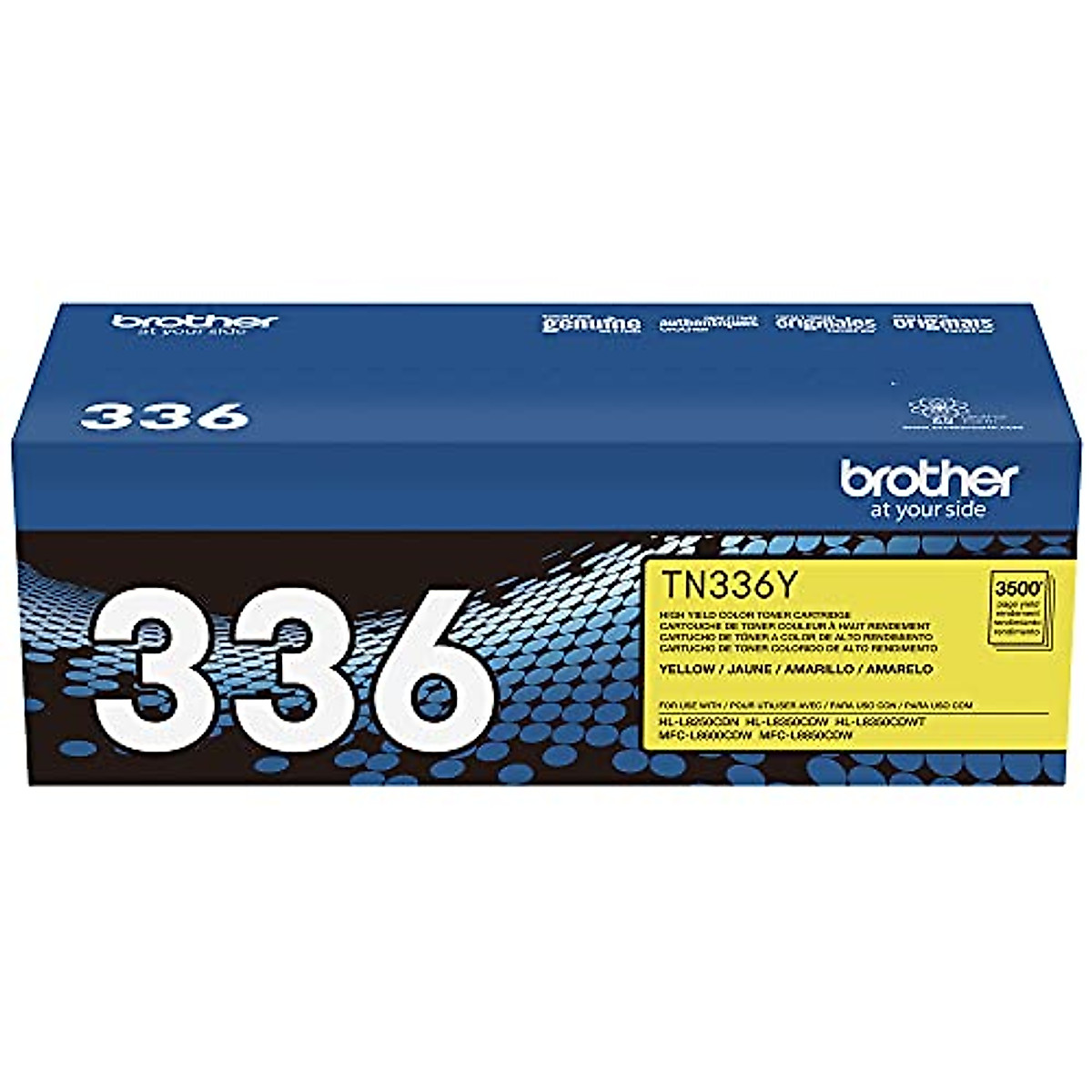 Brother TN-336Y DCP-L8400 L8450 HL-L8250 L8350 MFC-L8600 L8650 L8850 Toner Cartridge (Yellow) in Retail Packaging