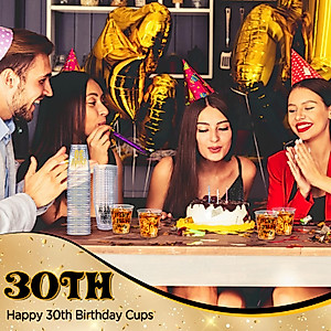 RUMIA 100 Pcs 30th Birthday Shot Glasses 30th Birthday Decorations for Men Women Dirty 30 Birthday Shot Glasses 2 oz Plastic Disposable Cups 30th Birthday Party Favors Gifts Anniversary Wedding Décor