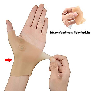 Thumb Wrist Support Brace (2 Pcs),Elastic Gel Arthritis Fingerless Glove for Pain Relief, Waterproof Wrist Compression Sleeve Splint for Sprained, Tendonitis, Carpal Tunnel, Hand Joint Pain, Arthritis