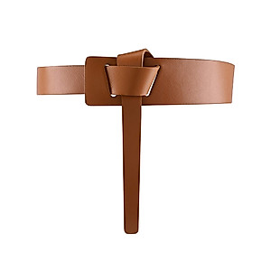 CHIC DIARY Women Fashion Knot Belt for Dress Jeans PU Leather Tie Waist Belt No Buckle Cinch Belt (Coffee)