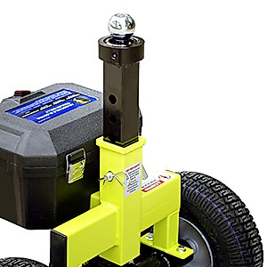 Tow Tuff TMD-35ETD8 Versatile Adjustable 3500 Lbs Capacity Variable Ball Height Electric Utility Dolly for Boats, Cargo Trailers, and More, Green, 3rd Wheel, Step for Leverage, Travels 1.5 MPH