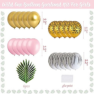 Wild One Birthday Decorations Girl, Homond 1st Birthday Girl Decorations Supplies Kit, Boho Floral 1st Birthday Pink