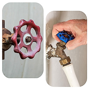 PATIKIL Outside Faucet Handle Square Stem Hole 7x7mm, Cast Iron Faucet Round Wheel Handle Replacement Water Spigot Handle with Screws Spacer, Red