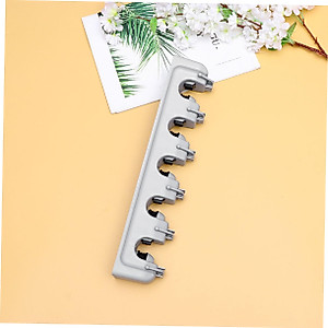 PRETYZOOM Mop Rack Broom Mounted Organizer Holder Mop and Broom Rack Hanger Hooks Broom Hangers Mop Organizer Clip Broom Organizer Rack Utility Hooks Mop Storage Wall Mount Broom Organizer