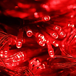 Vicila Red LED String Lights Christmas, USB Tree Lights Remote Control Fairy Lights 100 LED String Lights for Bedroom, Wedding, Birthday Party Decor-39.4ft(Red)