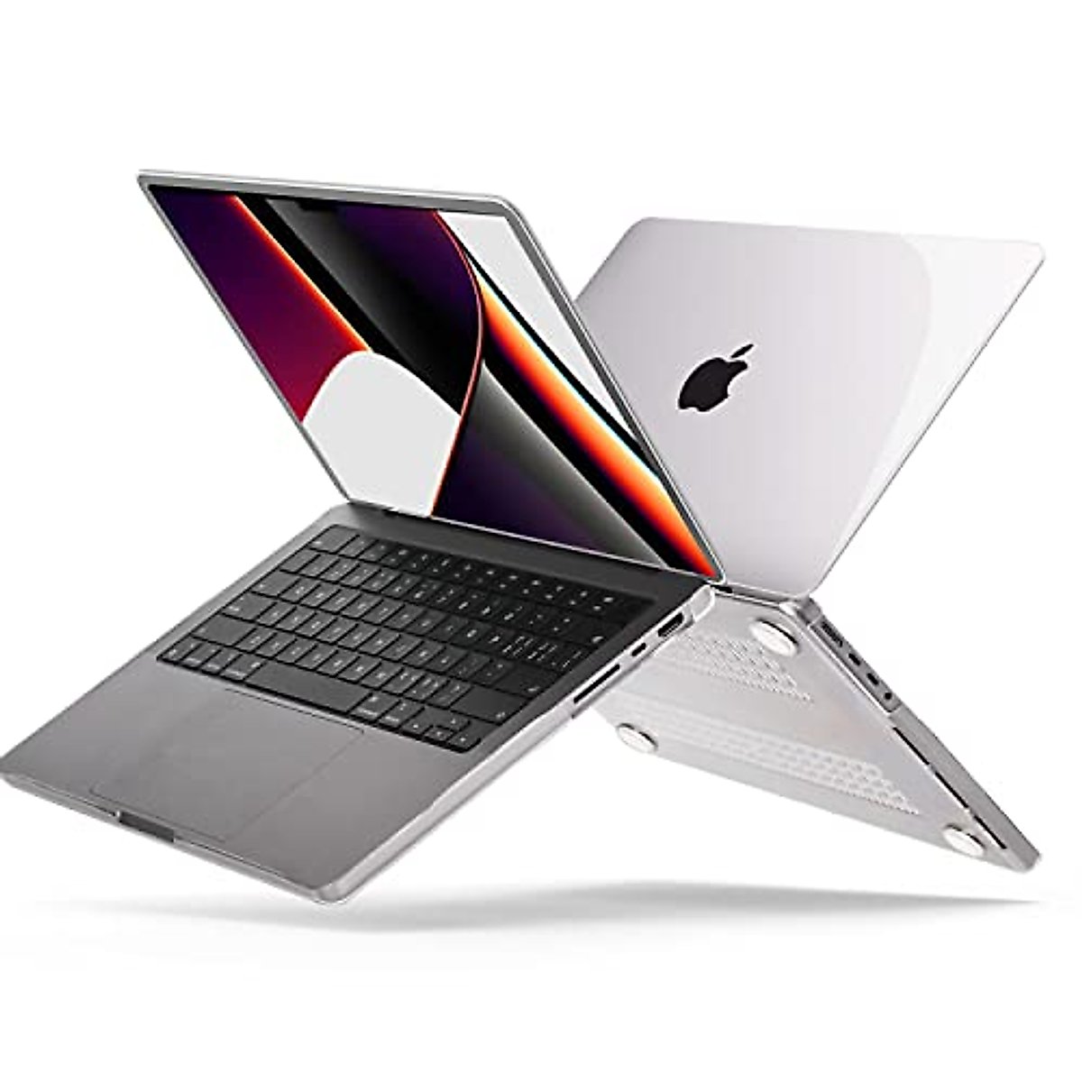 B BELK Compatible with MacBook Pro 14 inch Case 2023 2022 2021 Release M2 A2779 A2442 M1 Pro/Max Chip with Touch ID, Clear Plastic Hard Shell Case with Keyboard Cover + Screen Protector, Transparent