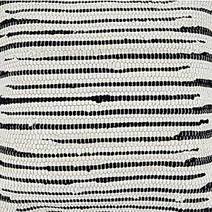 Fennco Styles Zebra Chindi Design 100% Cotton Decorative Throw Pillow Cover & Insert 22 x 22 Inch - Black & White Textured Accent Pillow for Home, Couch, Living Room and Office Décor