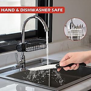 KITCHENTREND Knife Set, Steak Knives Set of 6, 6 Pcs Steak Knife Set Dishwasher Safe Knife Set, New Laguiole Premium serrated knife set, knives Set for Kitchen (Black)