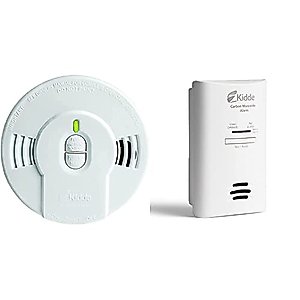 Kidde AC Carbon Monoxide Detector Alarm | Plug-in with Battery Backup | Model KN-COP-DP2 & Sealed Lithium Battery Power Smoke Detector Alarm | Model i9010