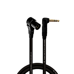 COLUBER CABLE Right Angle XLR Male to Right Angle 1/4" TRS - 5 Feet - Black - Pro 3-Pin Microphone Connector for Powered Speakers, Audio Interface or Mixer for Live Performance & Recording