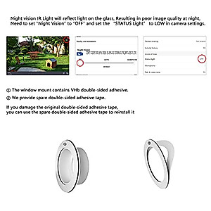 Teccle Window Mount for Google Nest Camera Indoor, Through Window Use Nest Cam, No Indoor Reflections (Black/Pack of 2)