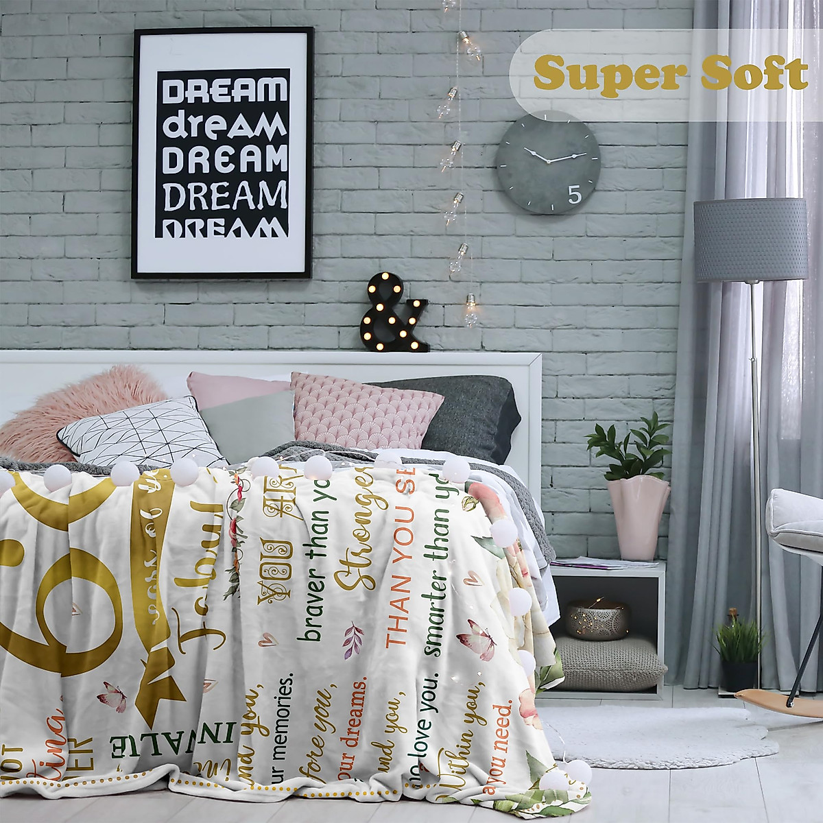 Pubrave 60th Birthday Gifts for Women/Men Blanket 60x50in, 60th Birthday Gift Ideas, Gifts for 60 Year Old Woman, 60th Birthday Decorations Women, Happy 60 Birthday Gifts for Women, 1965 Birthday Gift