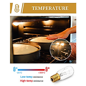 DORESshop Appliance Bulb, 40W Microwave Light Bulbs Under Hood, T8 E17 Stove Light Bulbs Under Hood, Under Microwave Light Bulb, Refrigerator Light Bulb, Lava Lamp Light Bulb, Oven Light Bulb, 2 Pack