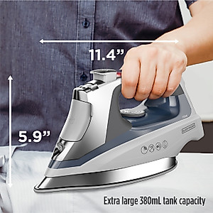 BLACK+DECKER Allure Professional Steam Iron, D3030, 30% More Steam, Percison Tip, Stianless Steel Soleplate, Vertical Steam Fuction
