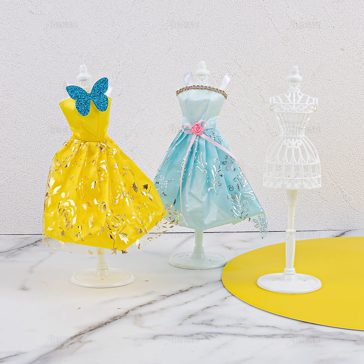 AUEAR, 5 Pack Dress Forms Cloth Gown Plastic Mannequin Display Support Holder Model Stand Accessories for Dresses