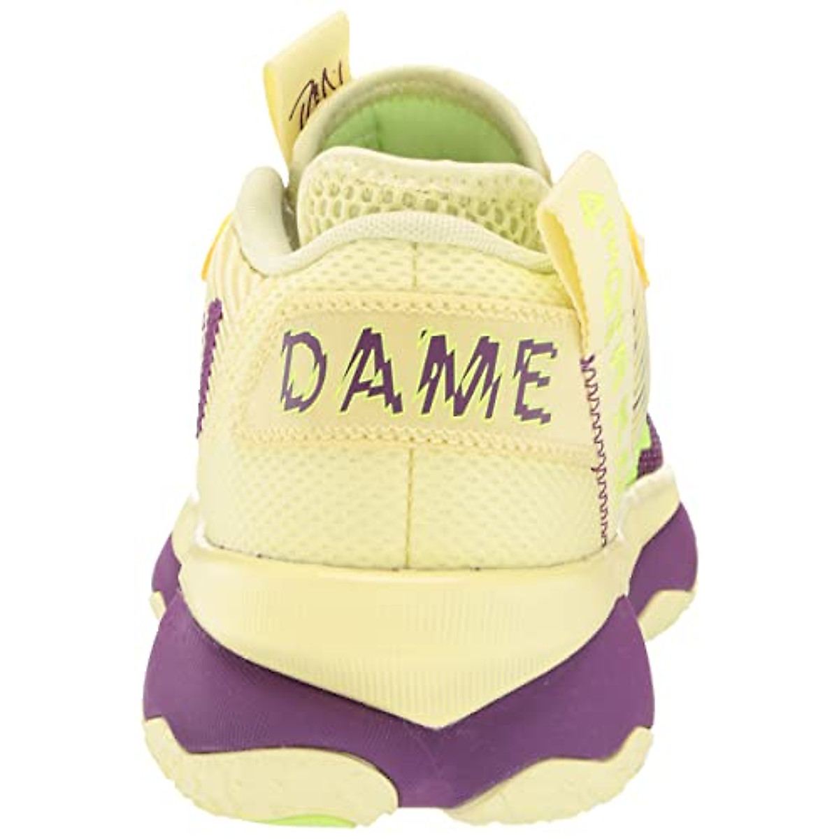 adidas Unisex Dame 8 Basketball Shoe, Yellow Tint/Glory Purple/Signal Green, 11.5 US Men