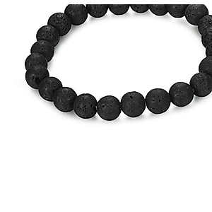FUNRUN JEWELRY 6PCS Bead Bracelets for Men Women Natural Stone Mala Bracelet (A: 6 PCS Style1)