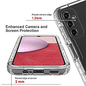 Dzxouui for Samsung A14 5G Case with [2 Pack] Screen Protector, Heavy Duty Shockproof Bumper Full Body Transparent Soft TPU Protection Cover Phone Cases for Samsung Galaxy A14 5G, Clear