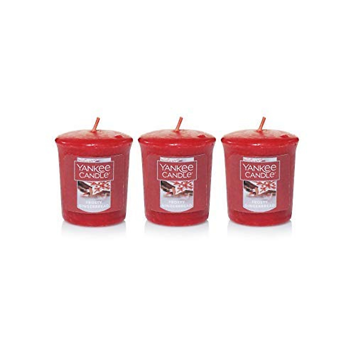 Yankee Candle 3 Frosty Gingerbread Sampler Votive Candles 1.75 oz Each