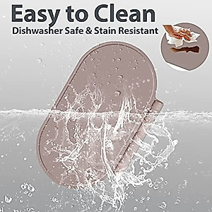 Silicone Placemat for Baby, Silicone Baby Toddlers Non-Slip Tablemats Stain Resistant Anti-Skid Reusable Dishwasher Safe Table Mats, Portable Food Mat Travel, Gray