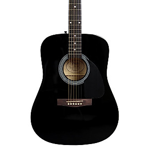 Fender FA-115 Dreadnought Acoustic Guitar - Black Bundle with Gig Bag, Tuner, Strings, Strap, Picks, and Fender Play Online Lessons