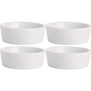 Palais Essentials Farmhouse Decor Porcelain Mini Dipping Bowls Sauce Dishes - Set of 4 Elegant White Soy Sause Dish (2 Oz Round Shape)