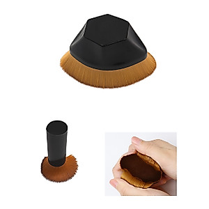 Foundation Makeup Brush, 3Pcs Flat Head Makeup Brush, Concealer Brush, Contour Sideburn Adjustment Pen