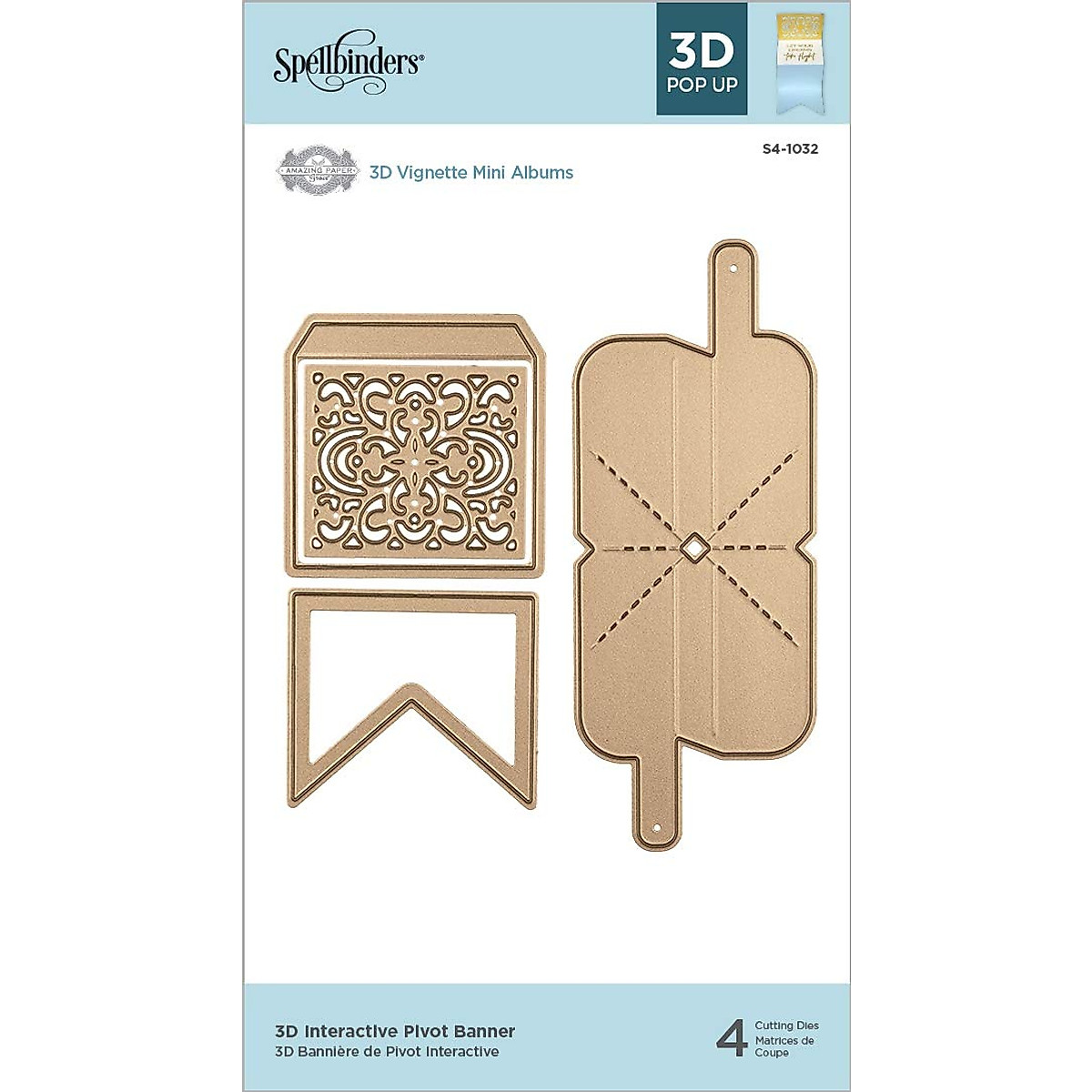SPELLBINDERS PAPERCRAFTS, INC SHAPEABILITIES Dies BANR, 3D Interactive Pivot Banner