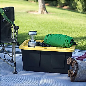 GREENMADE 27 Gallon Black & Yellow Storage Container (1-Pack)