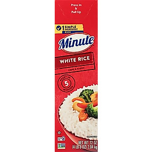 Minute White Rice, Instant White Rice for Quick Dinner Meals, 72-Ounce Box