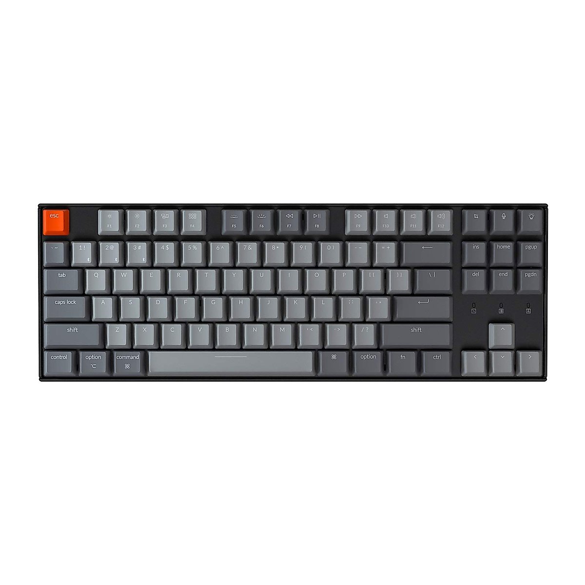 Keychron K8 Hot-swappable Wireless Bluetooth 5.1/Wired USB Mechanical Keyboard with Gateron G Pro Red Switch/White LED Backlit/N-Key Rollover, Tenkeyless 87-Key Computer Keyboard for Mac Windows