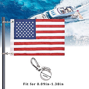 Universal Boat Flag Marine 12"x18" with 4 Boat Flag Pole Kits USA Flag with 50 Embroidered Stars American Boat Flag