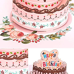 Birthday Pop Up Card with World's Best Birthday Cake Design, 1st Birthday Card, 3D Cake Pop Up, Come in Shining Envelope - Perfect Present for Girl, Friends, Lovers, Women on Any Occasion