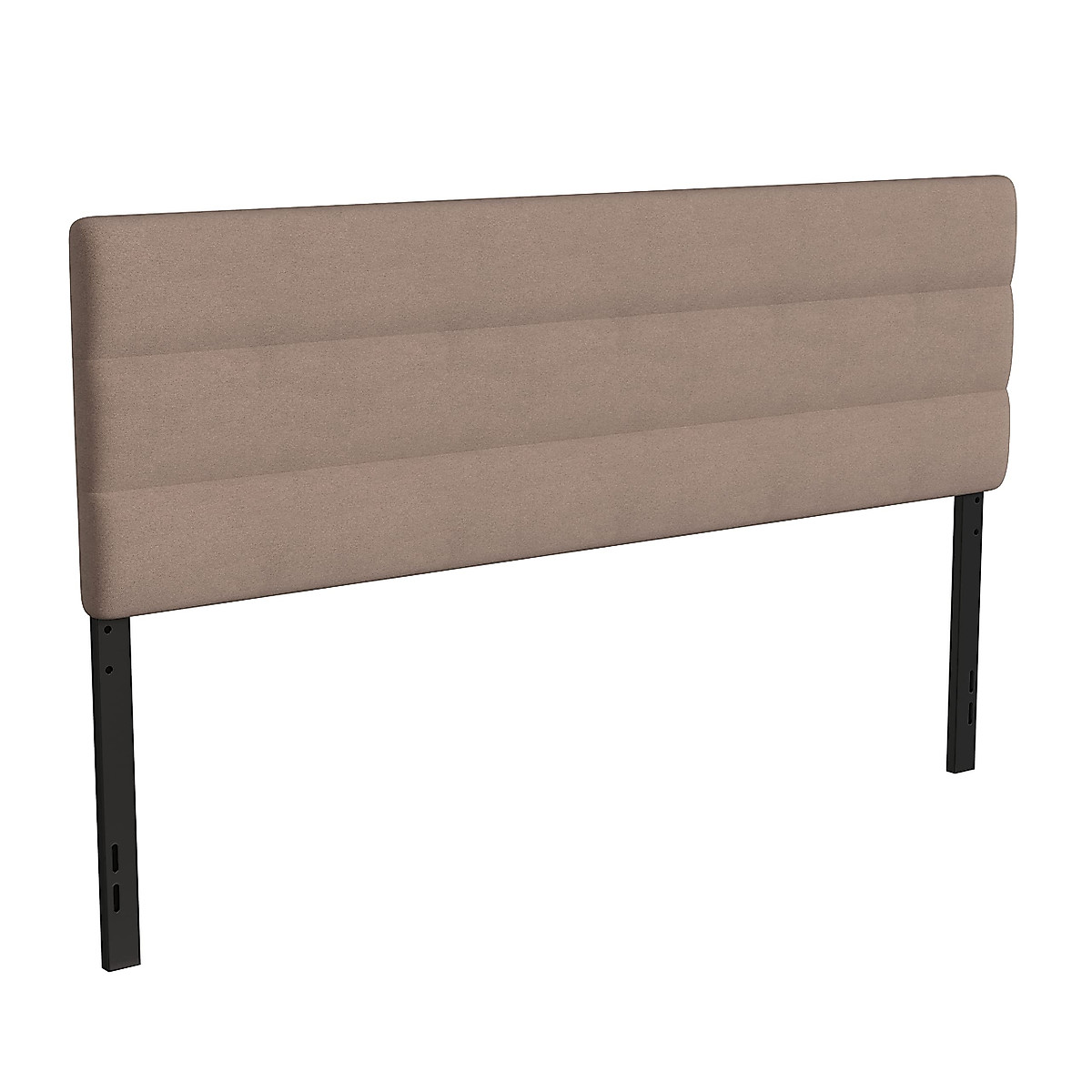 Flash Furniture Paxton Upholstered Headboard - Channel Stitched Taupe Fabric Upholstery - King - Adjustable Height from 44.5" to 57.25" From Floor