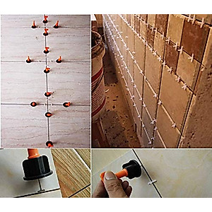 Tile Leveling System 1/16" Kit Reusable, 200pcs Tile Leveler Spacer with 1000pcs 2mm Tile Spacers, 5pcs Wrench and 20pcs 1/16" Replaceable Steel Pin