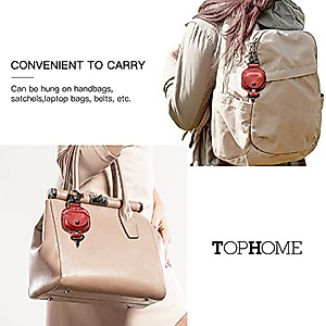 TOPHOME AirPods 3 Case Cover Leather Case, Premium Genuine Leather Cover Compatible with AirPods 3rd Generation Case with Fine Copper Carabiner/Earbuds Accessories -Red