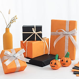 Simetufy Orange Tissue Paper for Gift Bags, 60 Sheets 20 x 26 Inches Black Tissue Paper Gift Wrapping, Tissue Paper Bulk for Fall, Halloween, Thanksgiving, Birthday, Holiday Decor and DIY Crafts