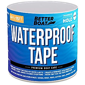 White Waterproof Tape for Leaks Thick Heavy Duty Water Proof Tape Sealing Marine Grade Outdoor Pools, Gutter, Underwater, Stop Leak Seal Tape Waterproof Repair Patch & Seal Sealant 15 Feet x 4 Inches