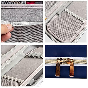 OTDOGUO Stethoscope Storage Box EVA Portable Travel Carrying Case with Mesh Bag, Hard Drive,Pen,Medical Organizer Blue